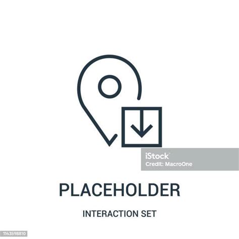 상호 작용 집합 컬렉션의 자리 표시자 아이콘 벡터입니다 얇은 선 자리 표시자 개요 아이콘 벡터 일러스트 레이 션입니다 디자인에 대한 스톡 벡터 아트 및 기타 이미지 Istock