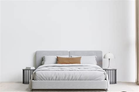 푹신한 침대와 테이블 램프가 있는 현대적인 침실입니다 3d 렌더링 0명에 대한 스톡 사진 및 기타 이미지 0명 3차원 형태 가구 Istock