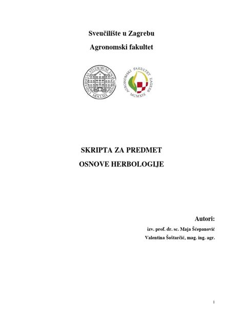 Skripta Iz Predmeta Osnove Herbologije Pdf