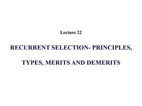 Recurrent Selectionppt