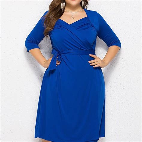 Plus Size Dress With Sleeves With Four Clors Design