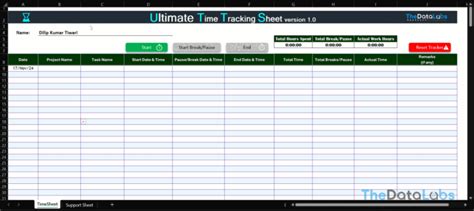 Ultimate Time Tracking Template In Excel Thedatalabs