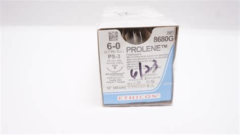 Ethicon 8680g 6 0 Prolene Ps 3 16mm 38c Reverse Cutting 18inch X Box Of 12