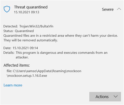 Windows Security Trojan Detection Issue 578 Mockoon Mockoon GitHub