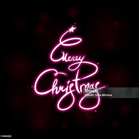 메리 크리스마스 네온 사인 밝은 간판 밝은 배너 크리스마스 트리 장난감 네온 로고 상징입니다 벡터 12월에 대한 스톡 벡터 아트 및 기타 이미지 Istock
