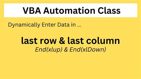 Excel Vba Endxlup Xldown Xltoleft Xltoright Last Row Last
