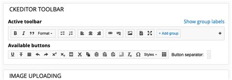 Ux Ckeditor Configuration Add A Label To The Button Separator