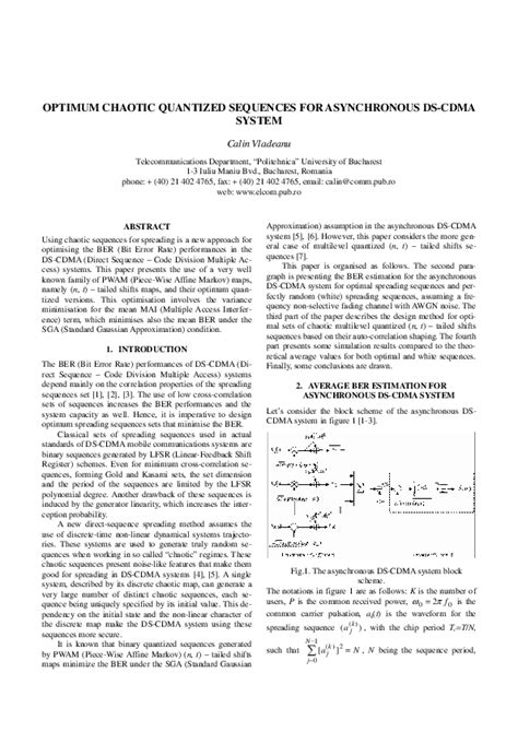 Pdf Optimum Chaotic Quantized Sequences For Asynchronous Ds Cdma System