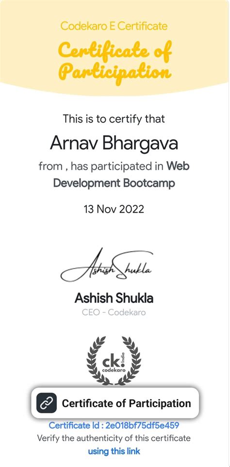 Arnav Bhargava On Linkedin Webdevelopment Bootcamp Codekaro