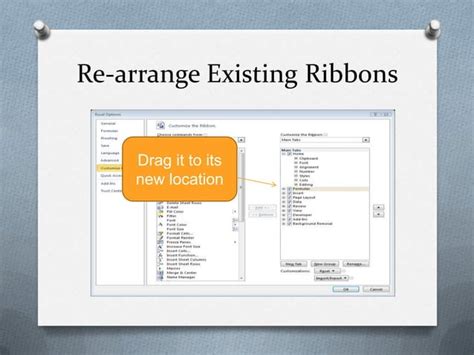 Customizing The Ribbon In Excel 2010 Ppt