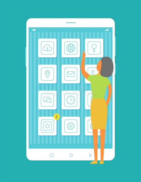 Mobile Programs Collection Vector Illustration Stock Vector