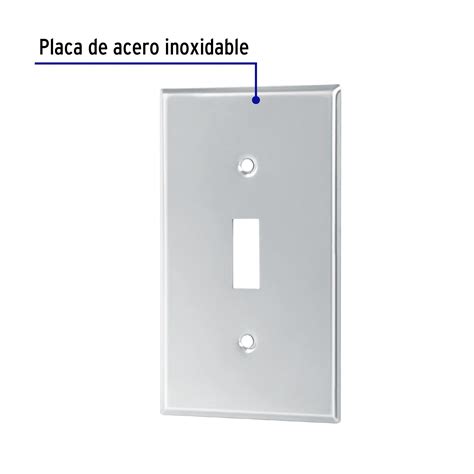 Placa De Acero Inox Para Interruptor Vertical Standard Ferretería