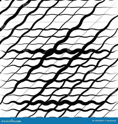Wavy Waving Zigzag Lines Crosshatch Grid Mesh Pattern Abstract Curvy Criss Cross Lines