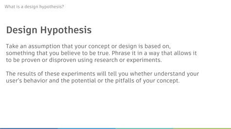 Hypothesis Driven Design PPT