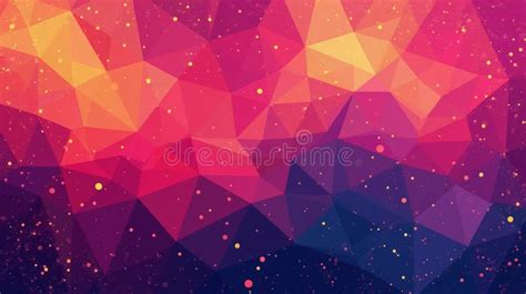 Abstract Polyhedral Mosaic In Vibrant Gradient Hues Stock Illustration Illustration Of