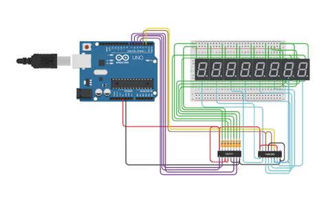 Circuit Design Arduino 8 Digit Led Display Tinkercad