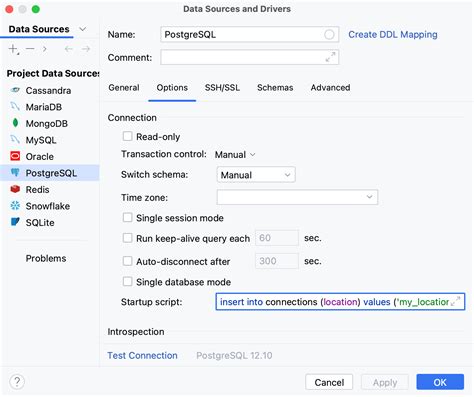 Configure Connection Intellij Idea Documentation