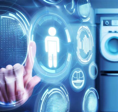 A Person Touching A Button On A Touch Screen Stock Illustration Illustration Of Materials