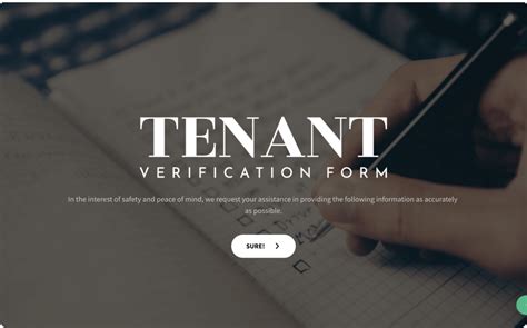 Tenant Verification Form Template Surveysparrow