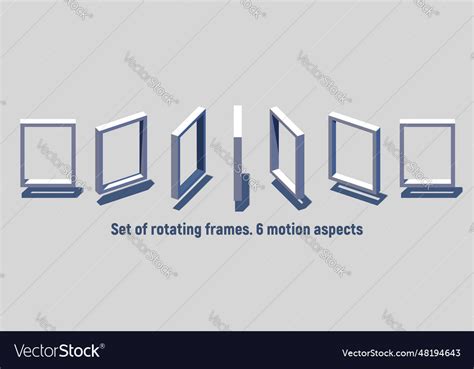 Isometric Rectangular Frame Rotating Royalty Free Vector