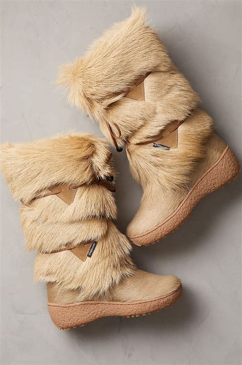 Womens Anna Wool Lined Fur Boots Schuhe