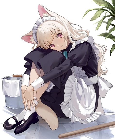 Safebooru 1girl Animal Ear Fluff Animal Ears Apron Black Dress Blonde