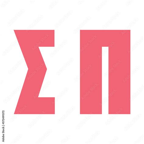 Sigma And Pi Symbol Summation And Product Notation Greek Alphabet Stock Vector Adobe Stock
