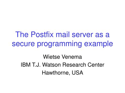 ppt the postfix mail server as a secure programming example powerpoint presentation id 50201