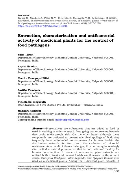 Pdf Extraction Characterization And Antibacterial Activity Of