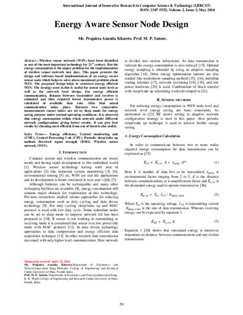 Pdf Energy Aware Sensor Node Design