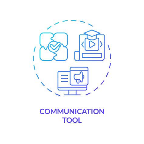 2d Gradient Communication Tool Icon Creative Isolated Vector Thin Line Illustration