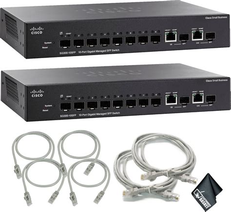 Cisco10 Port Gigabit Managed Sfp Switch With Extra Cat5 Cables 2 Pack Amazon Ca Electronics