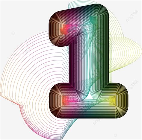 Abstract Colorful Number 1 Typographic Background Artwork Vector