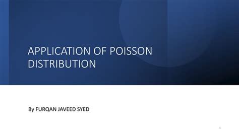 Application Of Poisson Distribution Pptx