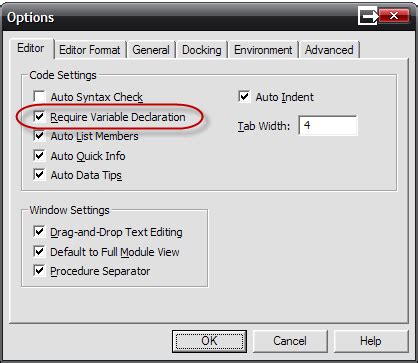 Vba Should I Explicitly Declare My Variables In VB Stack Overflow