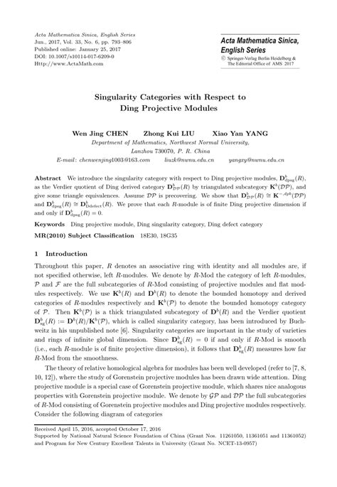 Pdf Singularity Categories With Respect To Ding Projective Modules