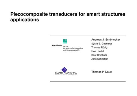 Pdf Piezocomposite Transducers For Smart Structures Applications