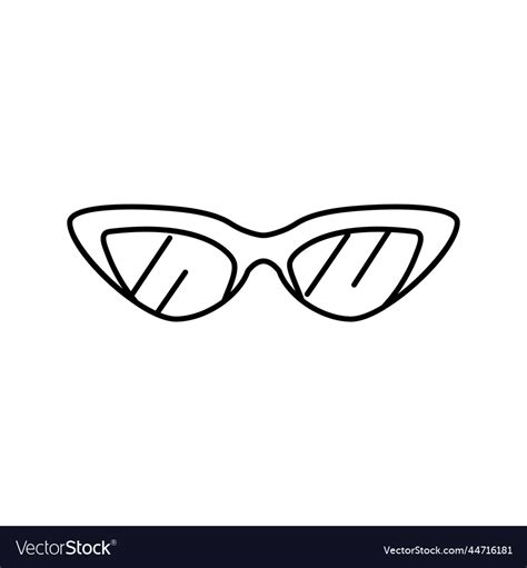 Cat Eye Sunglasses Frame Line Icon Royalty Free Vector Image