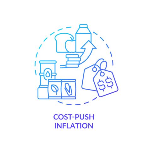 Cost Push Inflation Blue Gradient Concept Icon Food Products Price Increasing Inflation Type