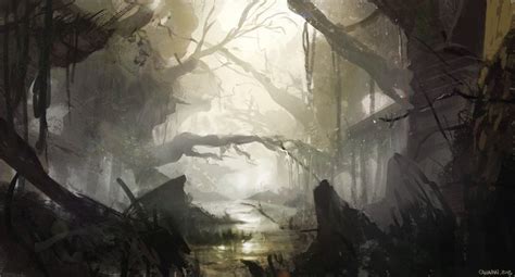 Swamp Anime Places Environmental Art