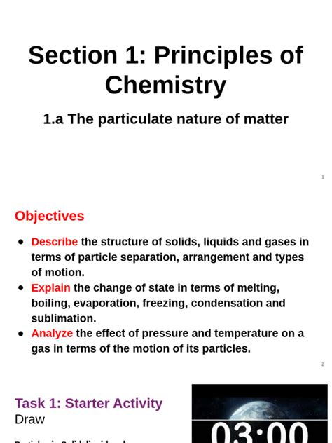 Section 1 A Particulate Nature Of Matter Pdf Gases Liquids