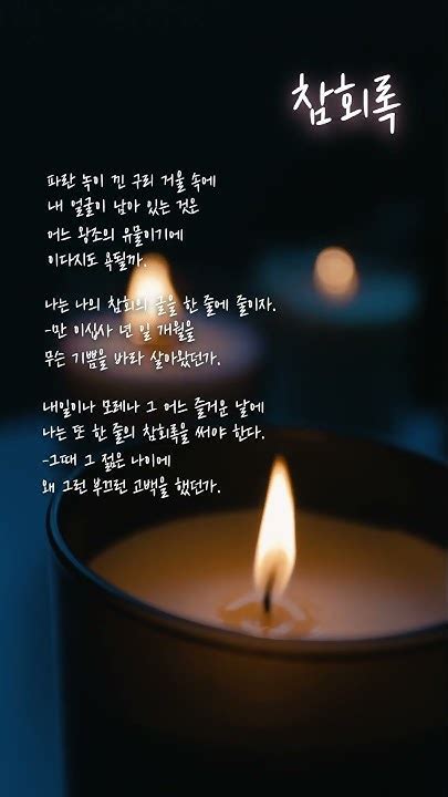 시와 음악⭐️ 윤동주 참회록 Shorts Youtube