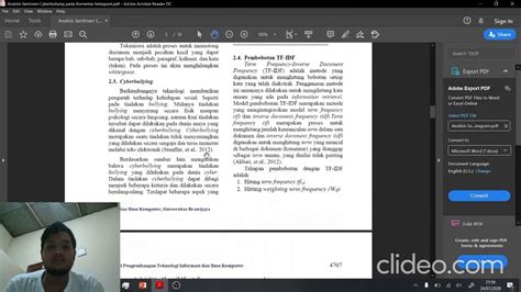 Data Mining Analisa Sentimen Cyberbullying Instagram Menggunakan Metode Svm Youtube