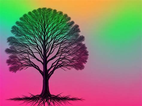 Premium Ai Image A Tree In Middle With Gradient Background