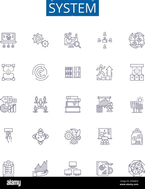 System Line Icons Signs Set Design Collection Of System Network