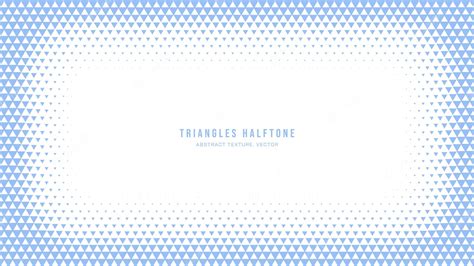 Premium Vector Triangles Halftone Geometric Pattern Vector Rounded Frame White Blue Background