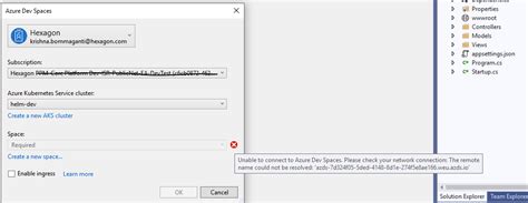 unable to connect to azure dev spaces · issue 396 · azure dev spaces · github