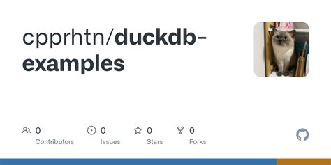 Github Cpprhtnduckdb Examples
