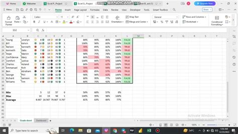 Excel Grading Calculator That Automatically Shows Performance Upwork