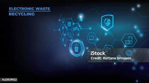 전자 폐기물 재활용 벡터 일러스트레이션 전자 폐기물과 관련된 연결된 아이콘 오래된 전자 제품 전화 및 장비의 책임 있는 폐기와 관련된 개념 비즈니스에 대한 스톡 벡터 아트